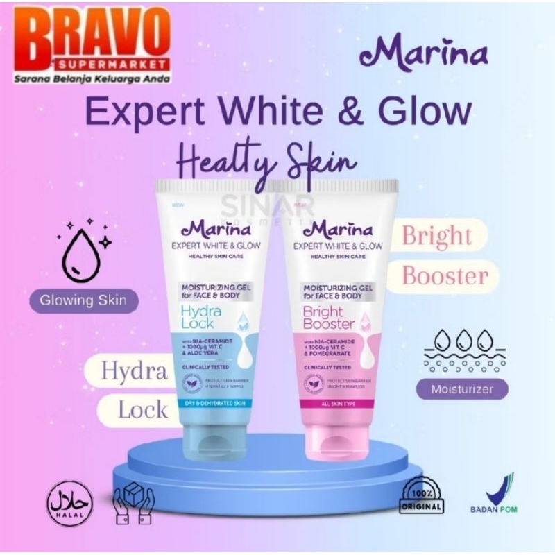 Jual Marina Expert White & Glow Moisturizing Gel for face & Body 170ml ...