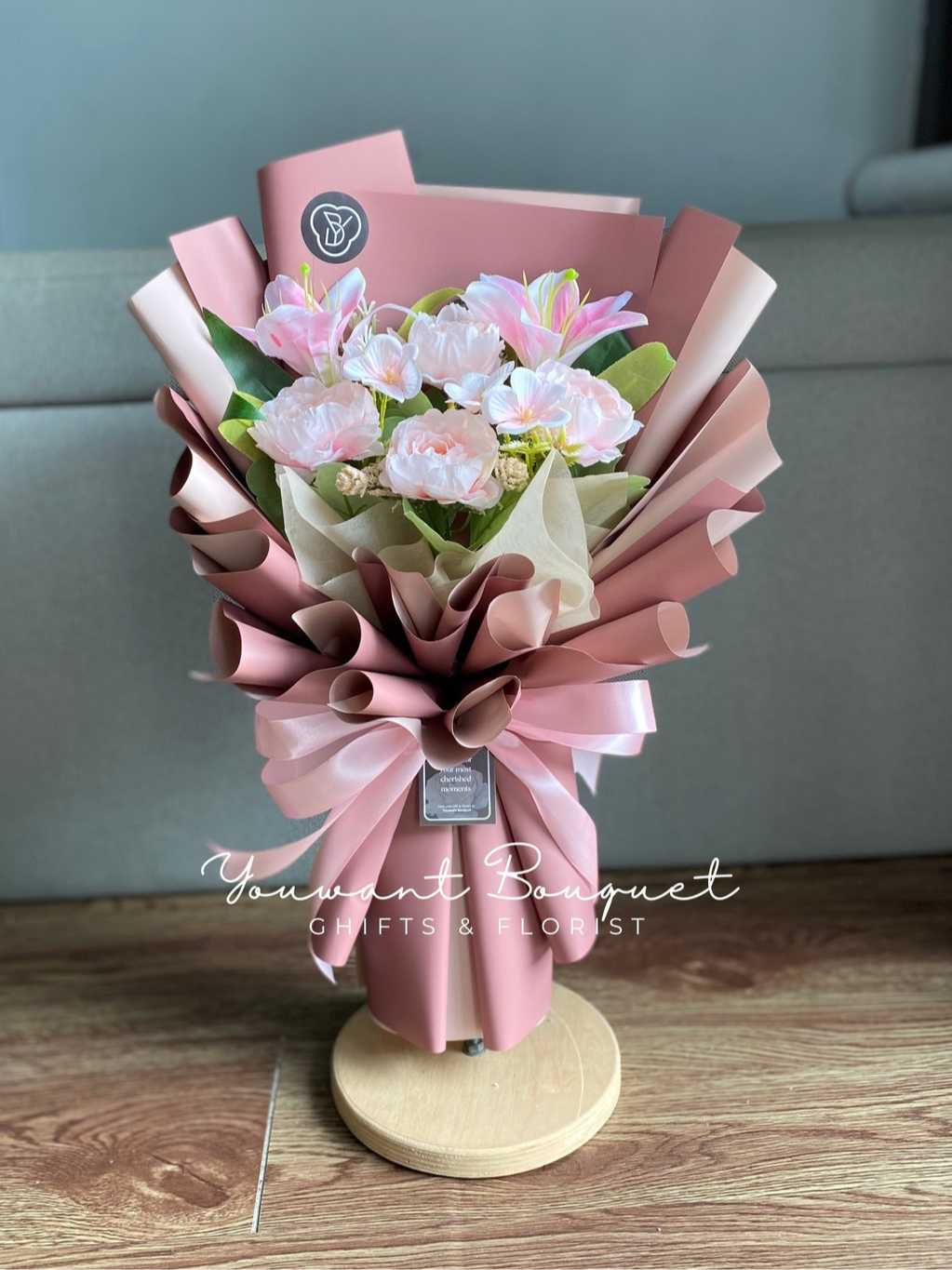 Jual Buket Bunga Premium Mix artificial 6 tangkai free ucapan dan ...