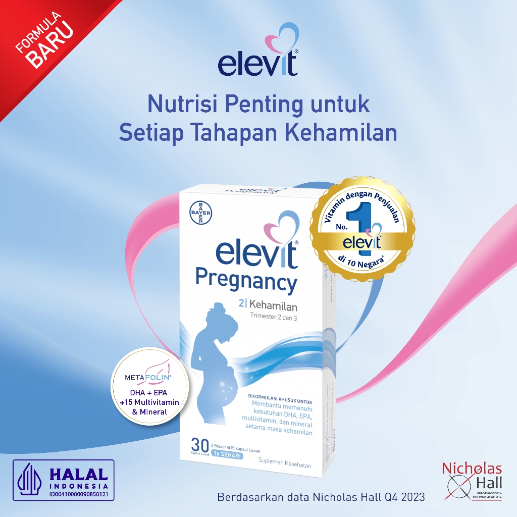 Jual ELEVIT PREGNANCY 30 KAPSUL LUNAK | Suplemen Kehamilan Trimester 2 dan 3 dengan DHA, EPA ...