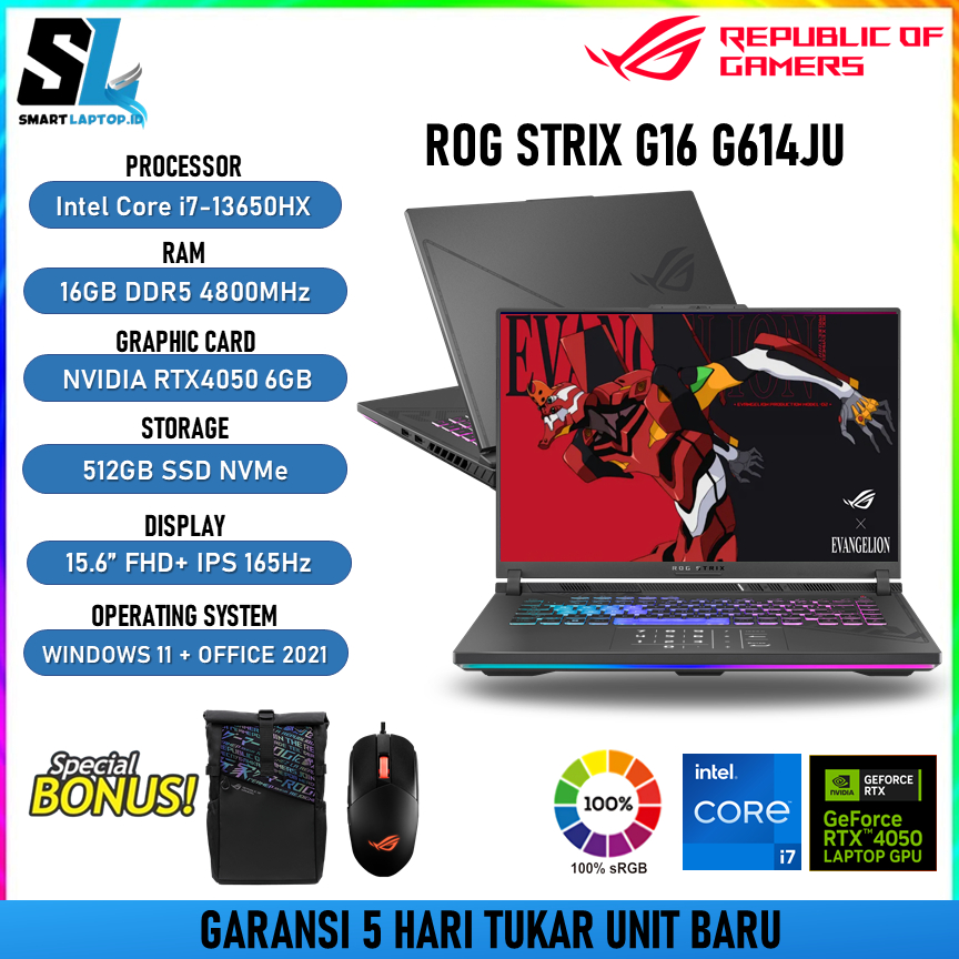 Jual ASUS ROG Strix G16 G614JU i7-13650HX RTX4050 512GB 16"FHD 165Hz ...
