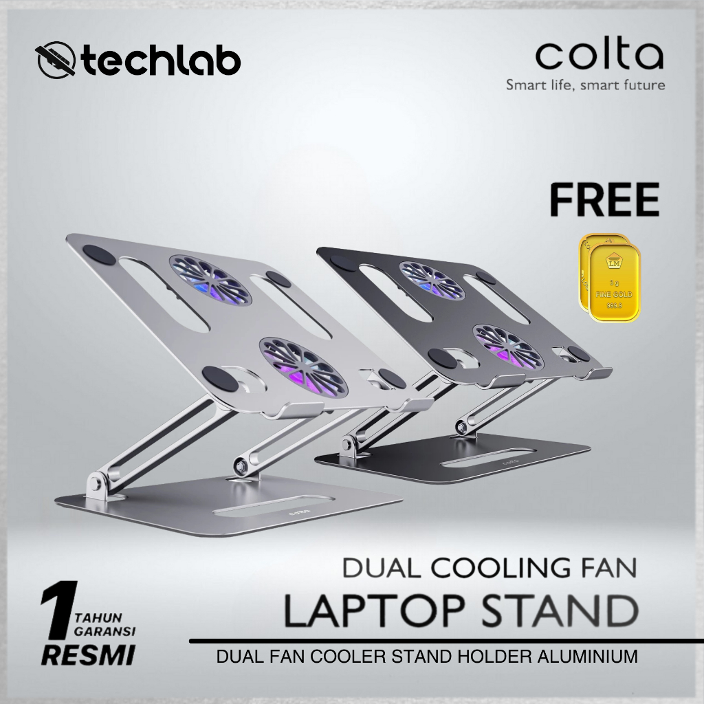 Jual Colta Dual Fan Cooler Laptop Stand Holder Aluminium Bracket ...