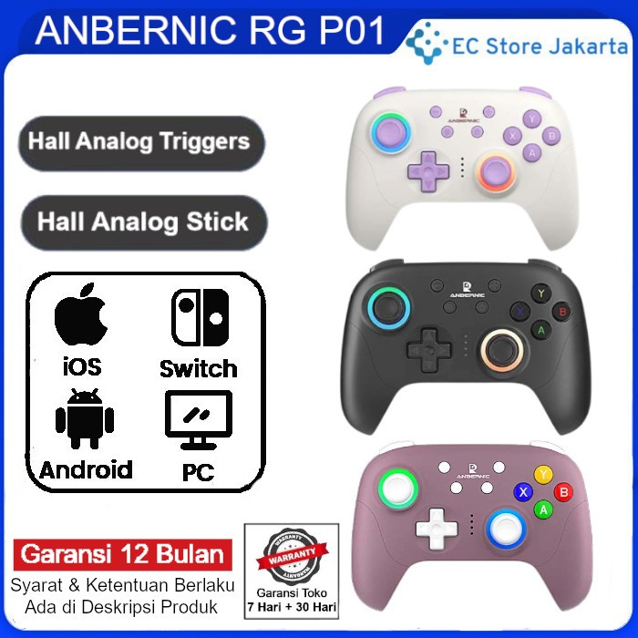 Jual ANBERNIC RG P01 Gamepad Wireless Controller Joystick Hall Effect ...