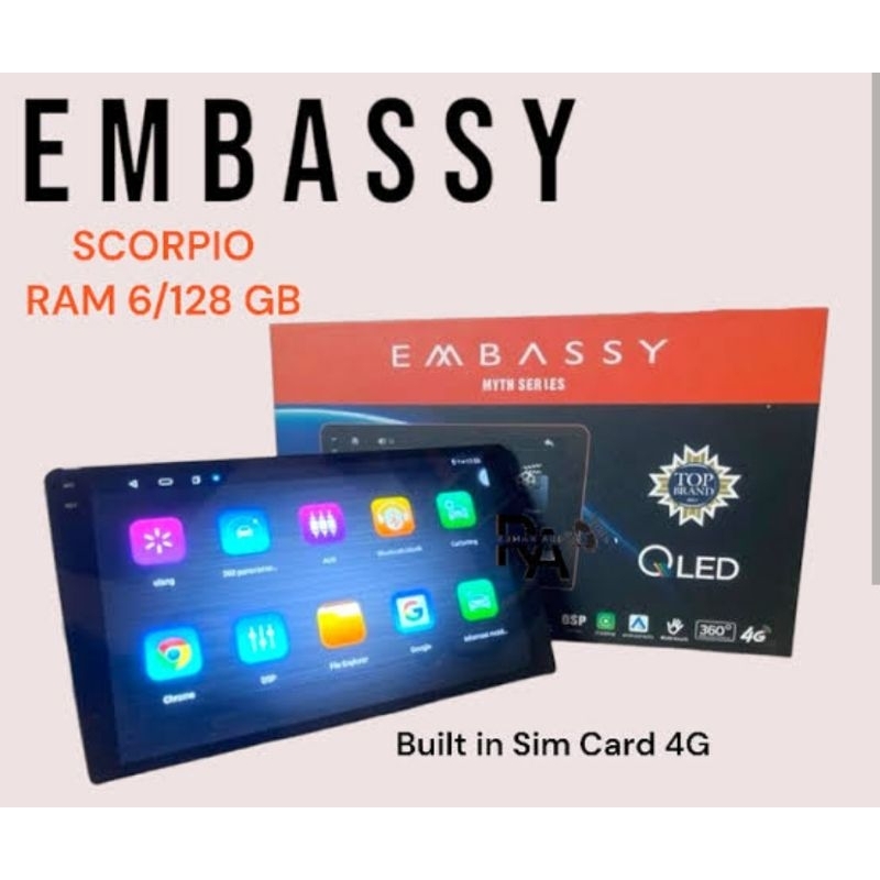 Jual Head Unit Android 9 inch Embassy ram 6 128Gb Octacore bisa simcard ...