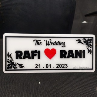 Jual plat wedding / plat nikahan akrilik tebal bebas custom nama / bisa ...