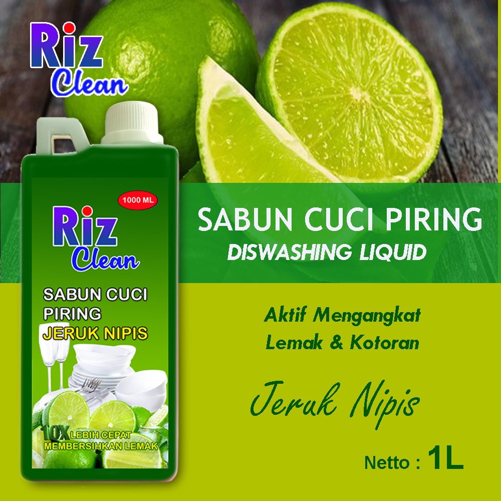 Jual SABUN CUCI PIRING JERUK NIPIS 1 LITER (RIZ CLEAN CAIRAN PENCUCI ...