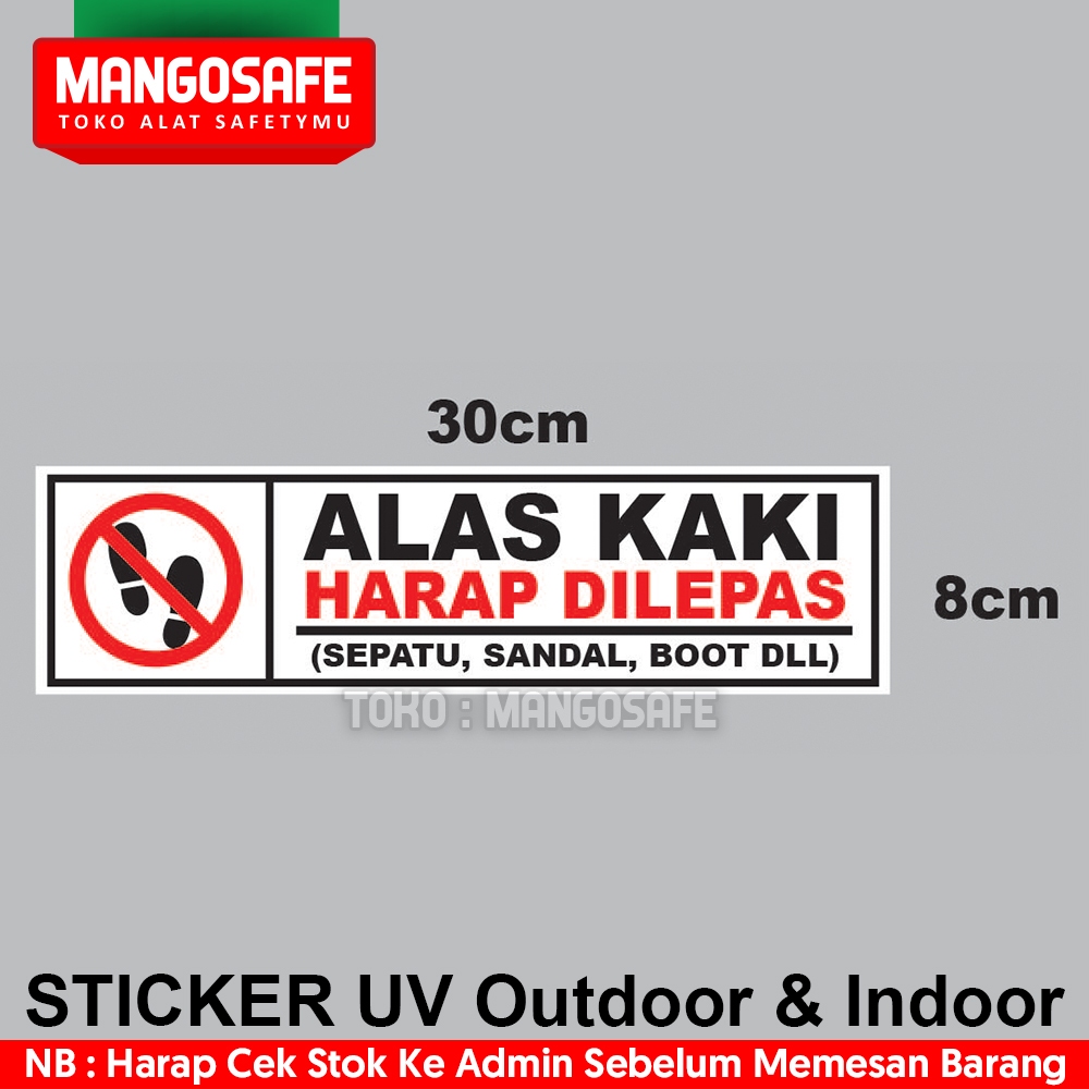 Jual Stiker Sampah Alas Kaki Sepatu Sandal Harap Dilepas 30 x 8 cm ...