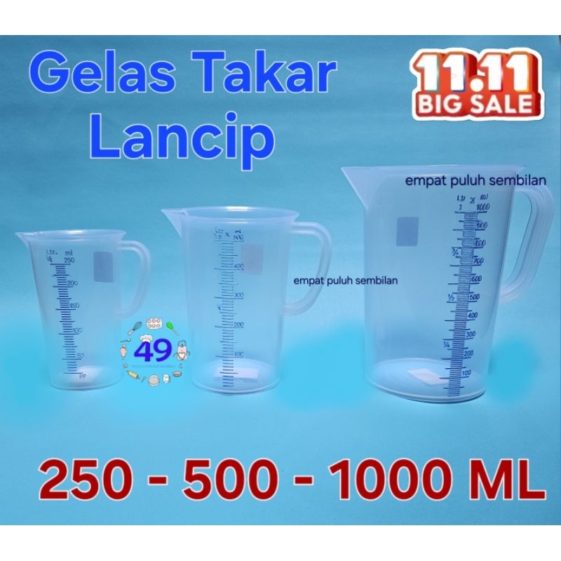 Jual 1 BIJI GELAS TAKAR Transparan putih angka timbul warna - literan - takaran gelas 250 500 ...