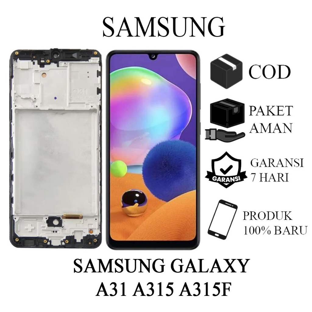 Jual ORIGINAL LCD TOUCHSCREEN PLUS FRAME FINGERPRINT ON SAMSUNG GALAXY A31 A315 A315F | Shopee ...