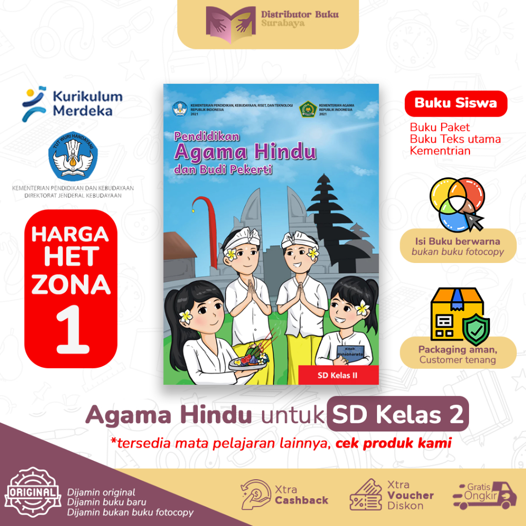 Jual Buku Agama Hindu Kelas 2 SD - Buku Paket Siswa - Kurikulum Merdeka ...