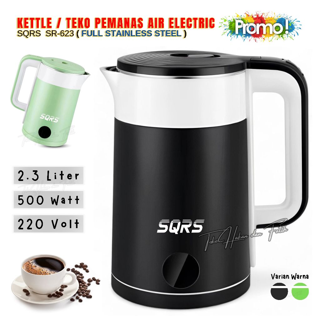 Jual Electric Kettle Teko Listrik Pemanas Air Stainless Steel SQRS SR ...