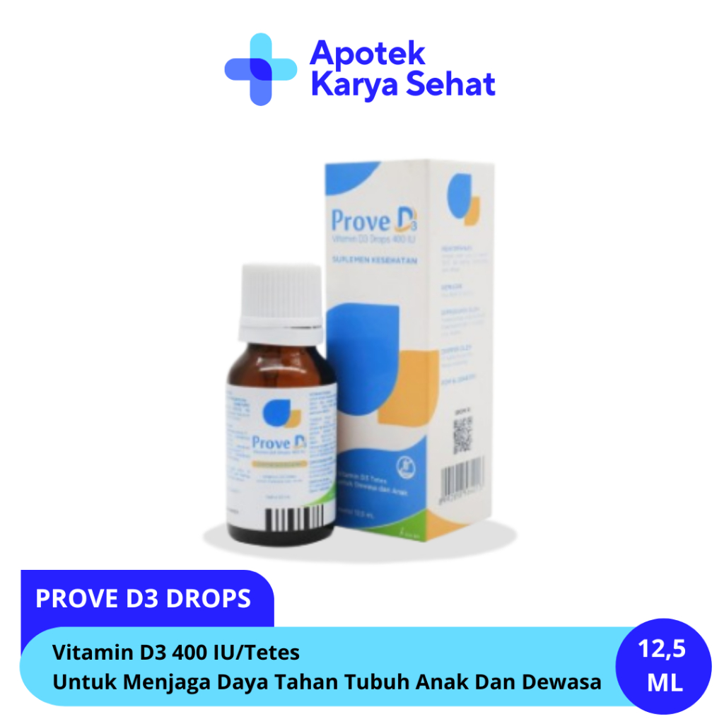 Jual Prove D3 Drop Vitamin D3 400 IU Tetes 12.5 ml untuk Dewasa dan ...