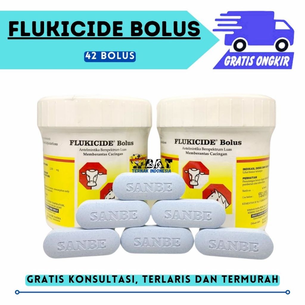 Jual FLUKICIDE 1 POT (42 BOLUS) - Obat Cacing Spektrum Luas Untuk Sapi ...