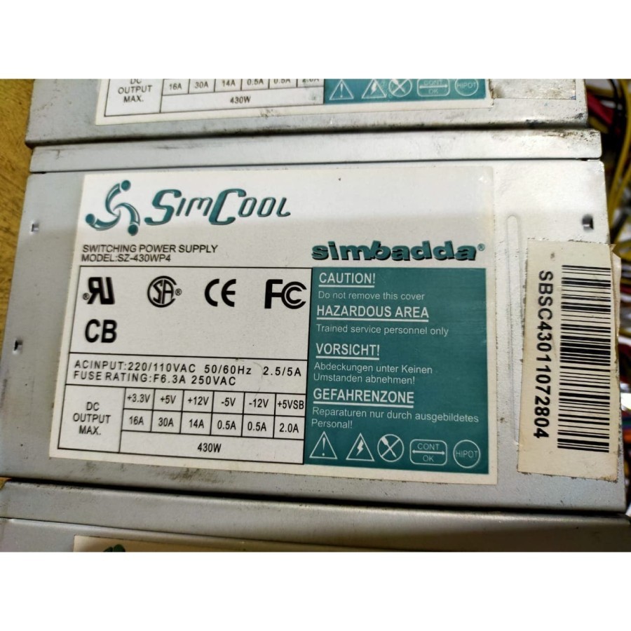 Jual PSU/POWER SUPPLY SIMBADDA SIMCOOL ADA 6 PIN VGA | Shopee Indonesia