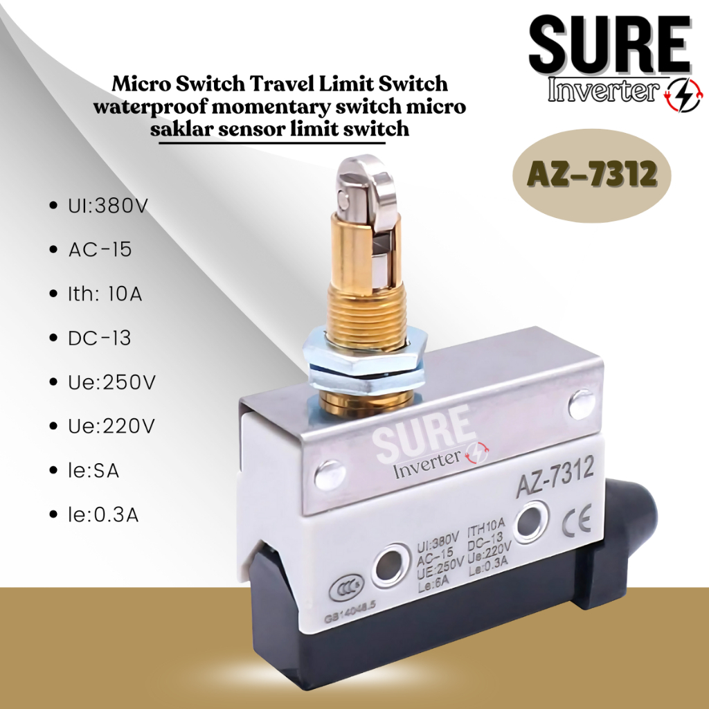 Jual Micro Switch Tiang Roda Miring AZ-7312 Limit Switch 1NO 1NC micro ...