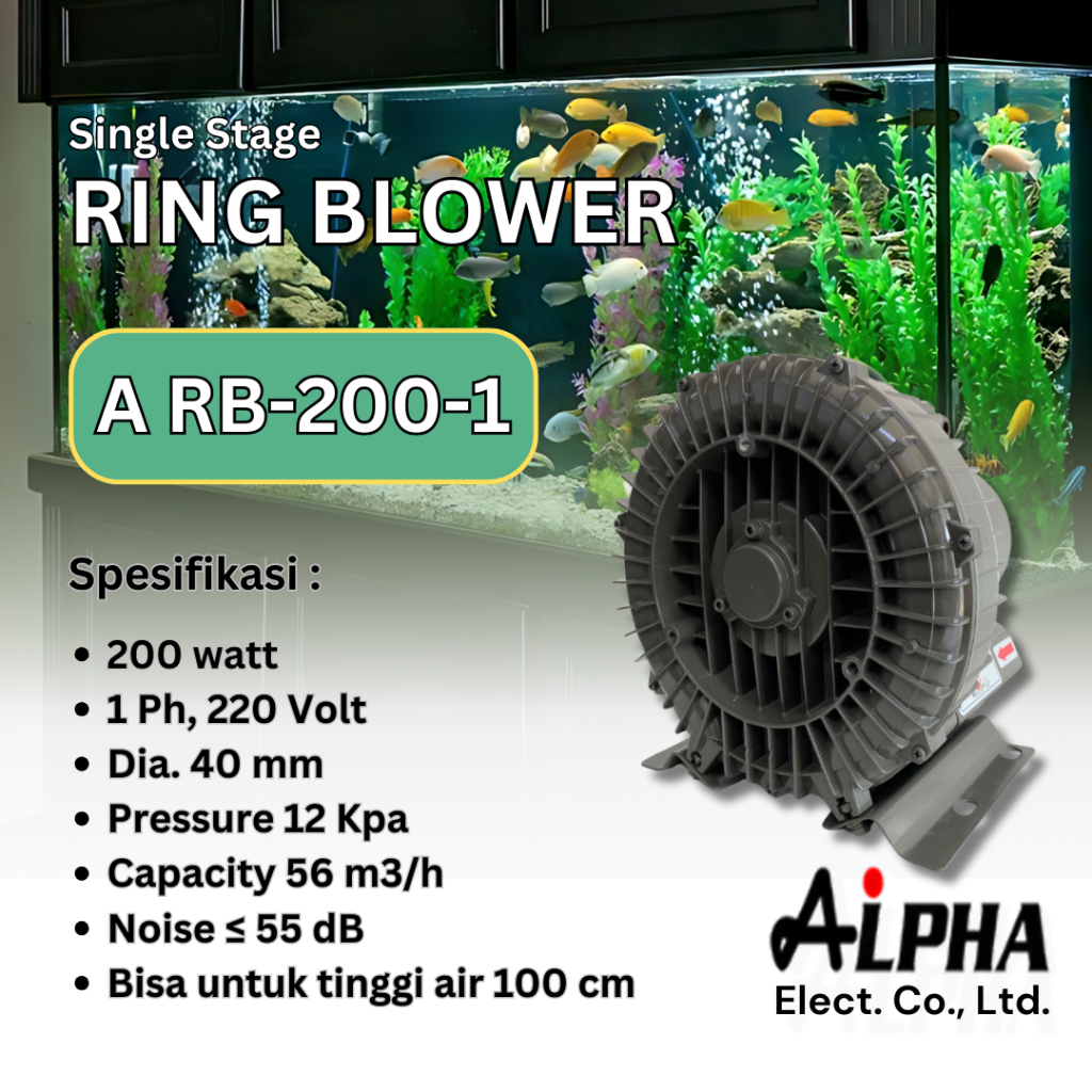 Jual Alpha RING BLOWER 200 Watt 220V 1Phase - Ring Blower Kolam ikan ...