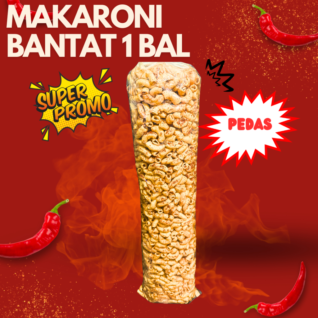 Jual Makaroni Bantat Pedas Dan Ori 1 Bal Snack Murah Viral Cemilan ...