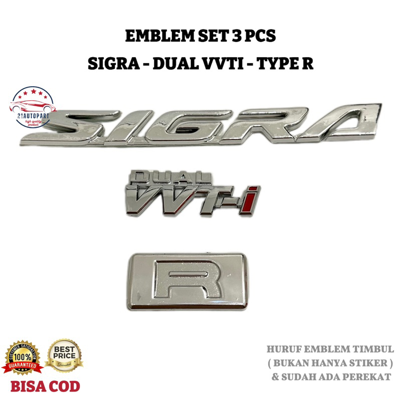 Jual Emblem Sigra Type R Harga Sudah Set 3PCS | Shopee Indonesia