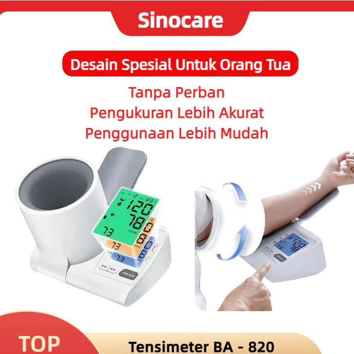 Jual Tanpa Strap Tensimeter Digital Sinocare BA-820 Layar LCD Besar ...