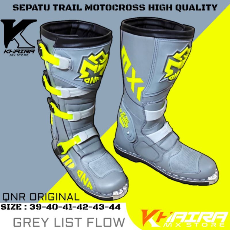 Jual SEPATU TRAIL MOTOCROSS UJUNG BESI SAFETY QNR ORIGINAL GREY LIST ...