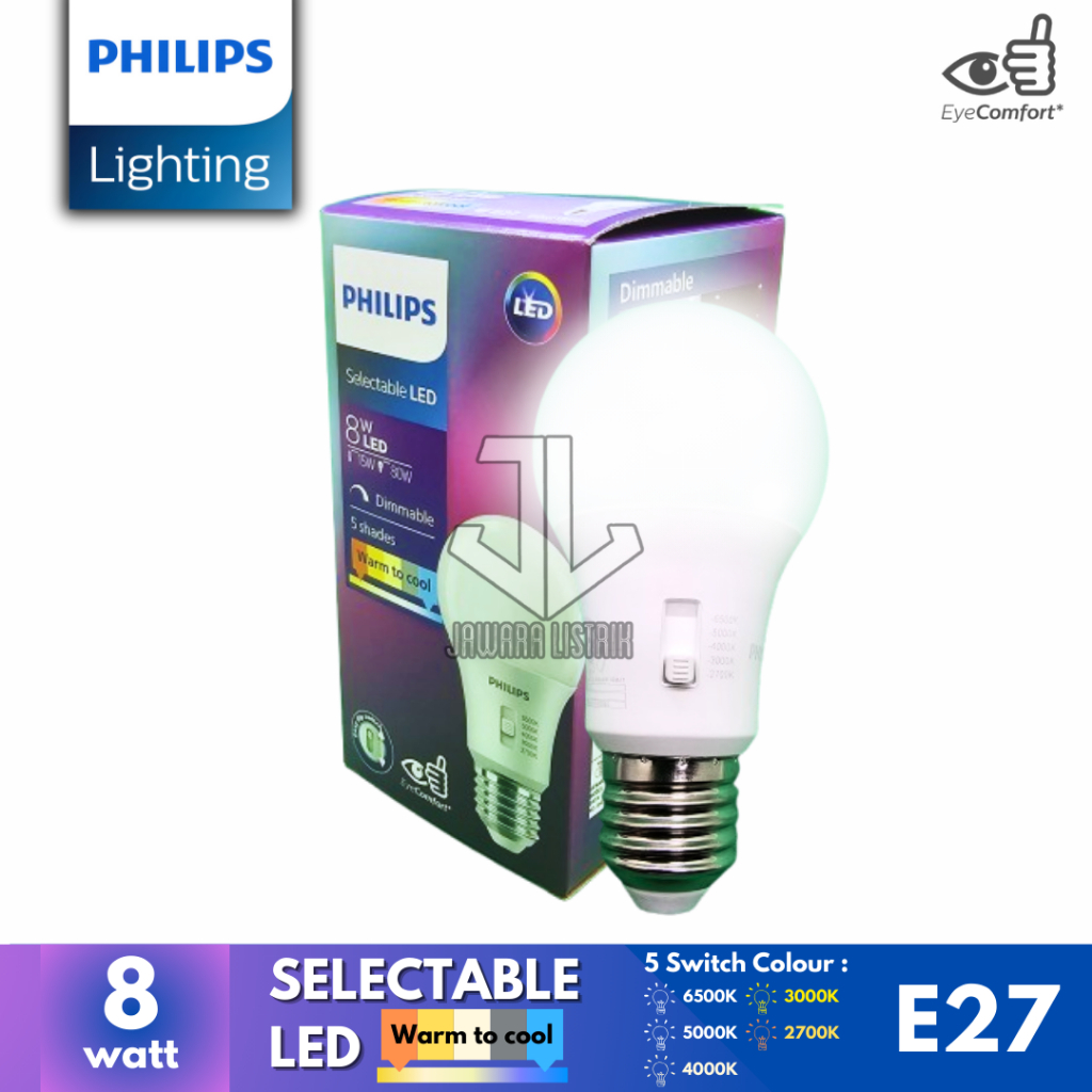 Jual PHILIPS BULB DIPSWITCH SELECTABLE LED LAMPU 5 CAHAYA SWITCH ...