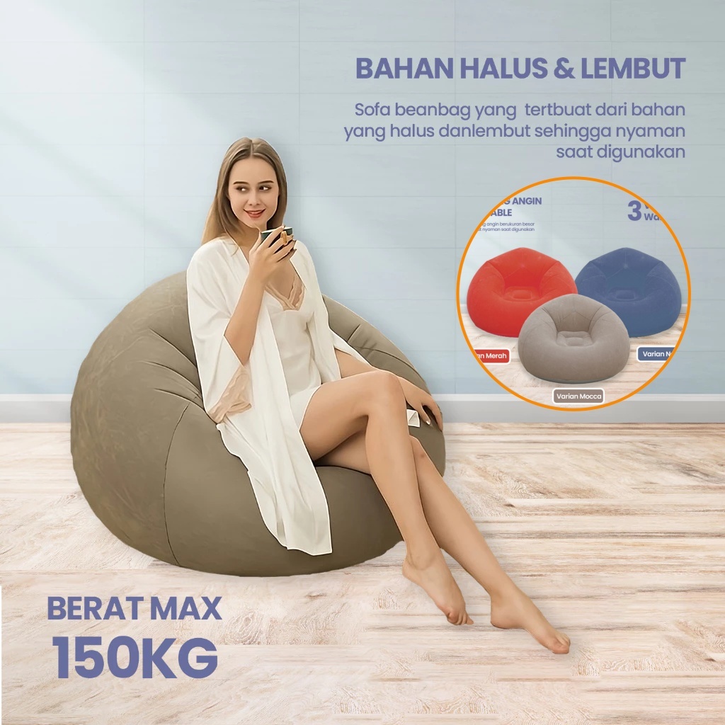Jual SOFA ANGIN SANDARAN BAHAN BULU TIDAK PANAS READY Sofa Portabel ...