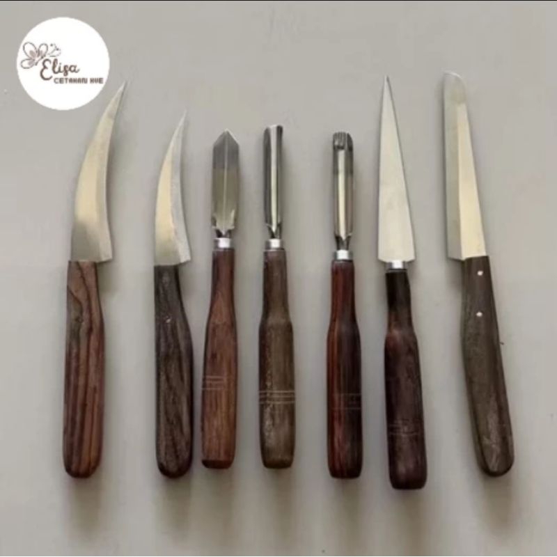 Jual Pisau garnish / Pisau ukir buah sayuran / carving knife isi 7 pcs ...