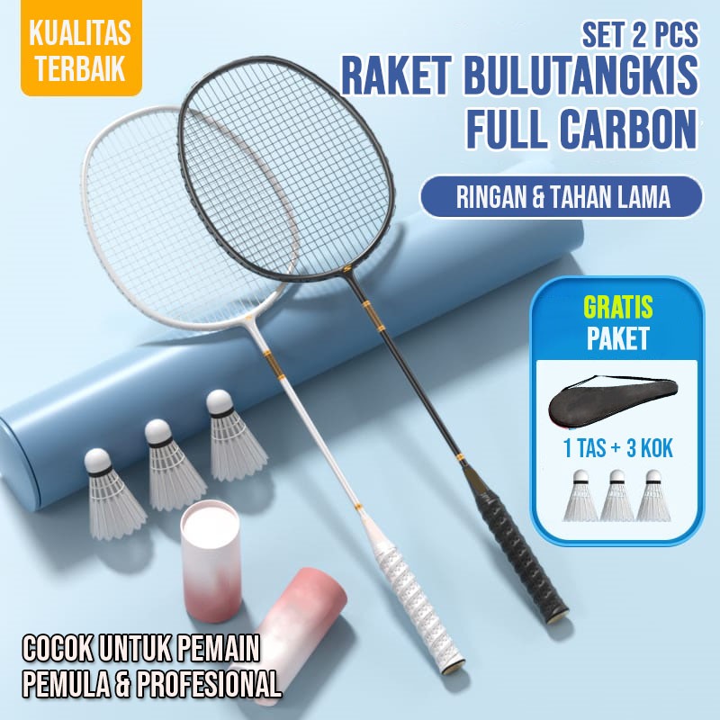 Jual BBAK 2 PCS Raket BuluTangkis Raket Badminton Bahan Full Carbon ...