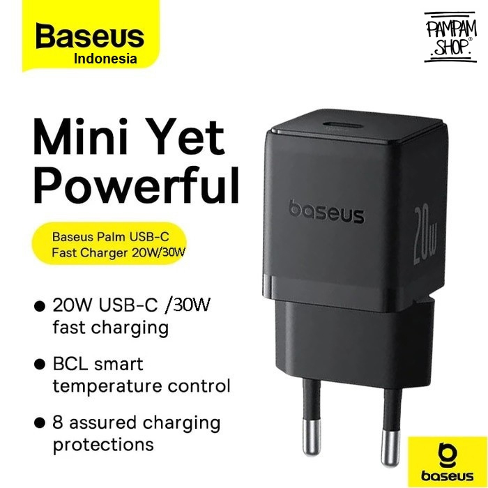 Jual Baseus Palm Charger Adaptor 20W 3A TYPE C 1C PD Fast Charging ...