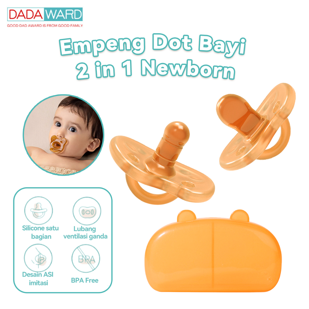 Jual DADAWARD 2 PCS Empeng Dot Bayi Newborn Bulat Gepeng Dot Bayi Nano ...