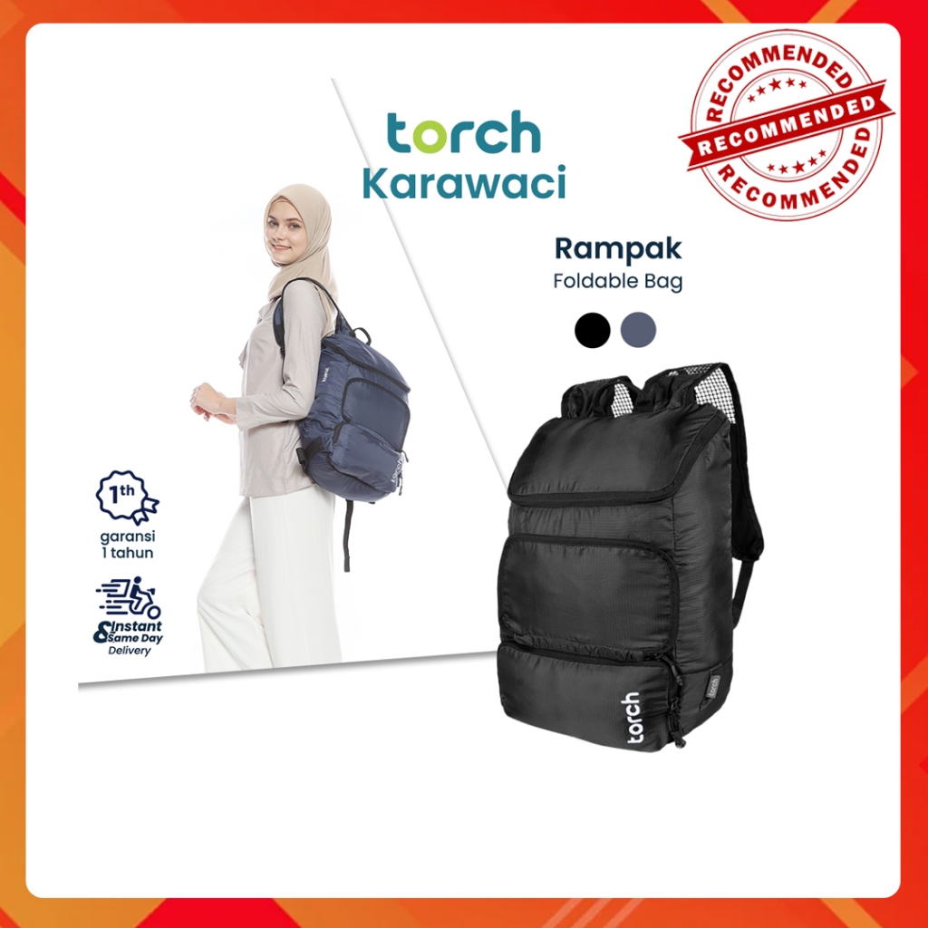 Jual TORCH Rampak Foldable Backpack 2 in 1 Tas Outdoor Waistbag ...