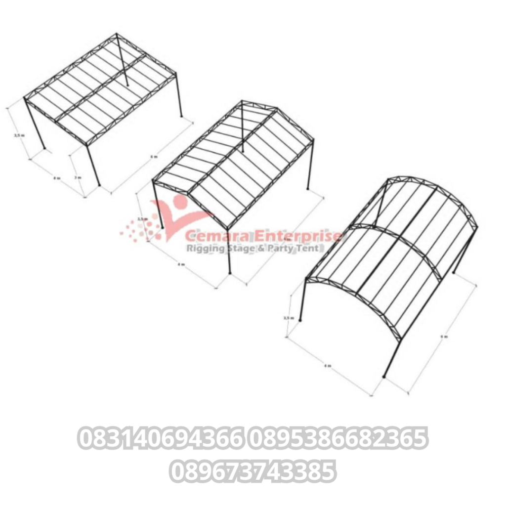 Jual JASA BUAT/JUAL RANGKA TENDA UKURAN 4M X 6M BERBAGAI MODEL | Shopee ...