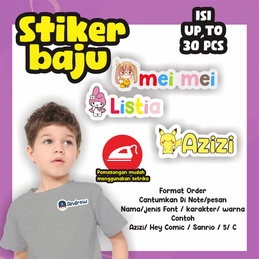 Jual stiker baju // stiker dtf // stiker setrika | Shopee Indonesia