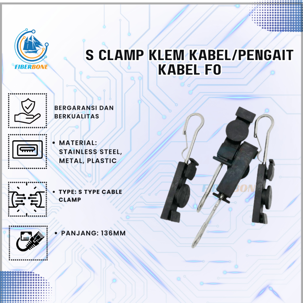 Jual S Clamp Klem Kabel/Pengait kabel Fo | Shopee Indonesia