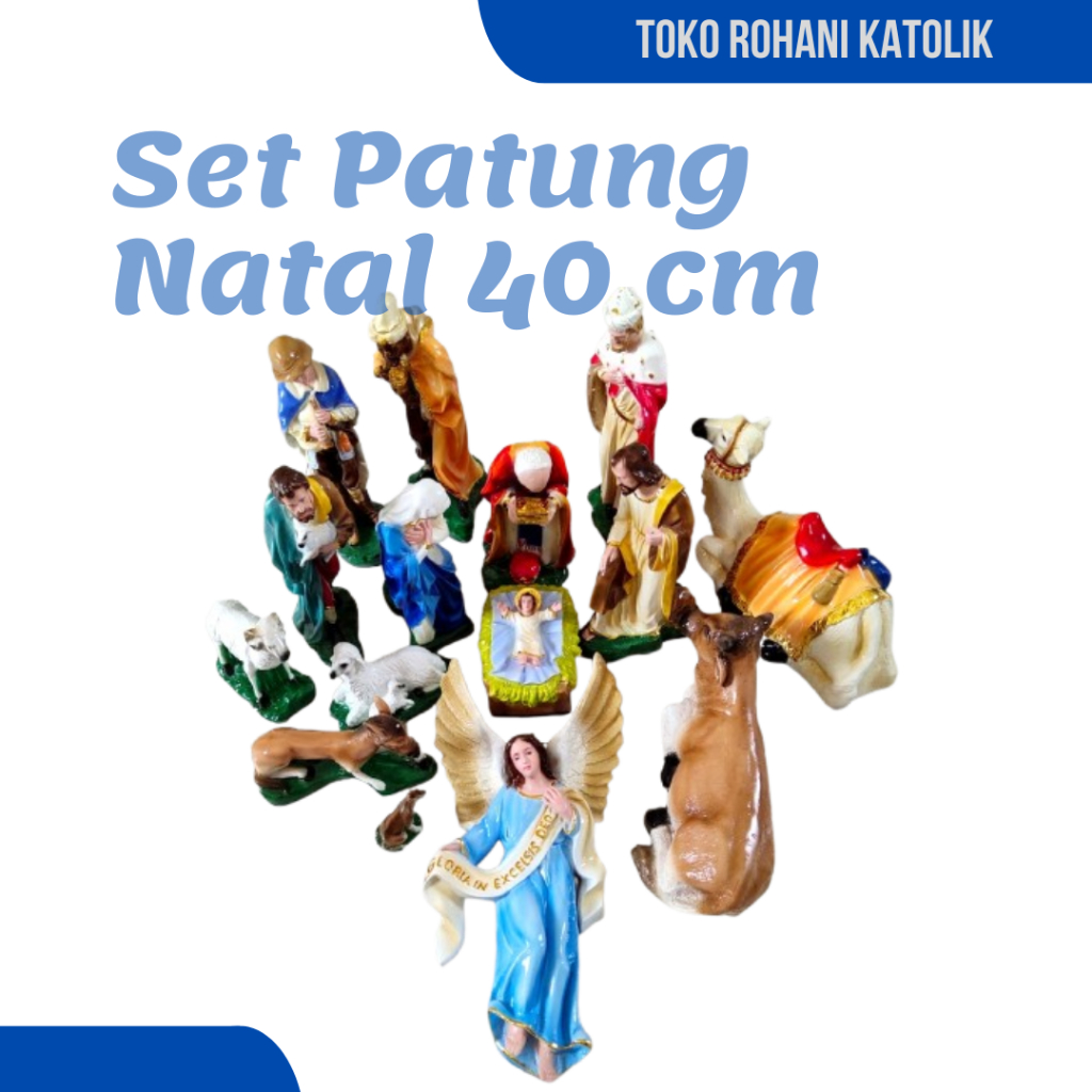Jual SET PATUNG NATAL 40 CM / HADIAH NATAL / NATIVITY SCANE / PATUNG ...