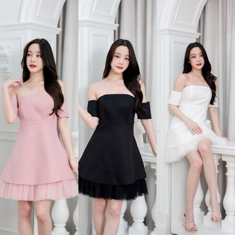 Jual D1678 FRIDAY KOREAN STYLE VINTAGE MINI DRESS SABRINA SIMPLE POLOS ...