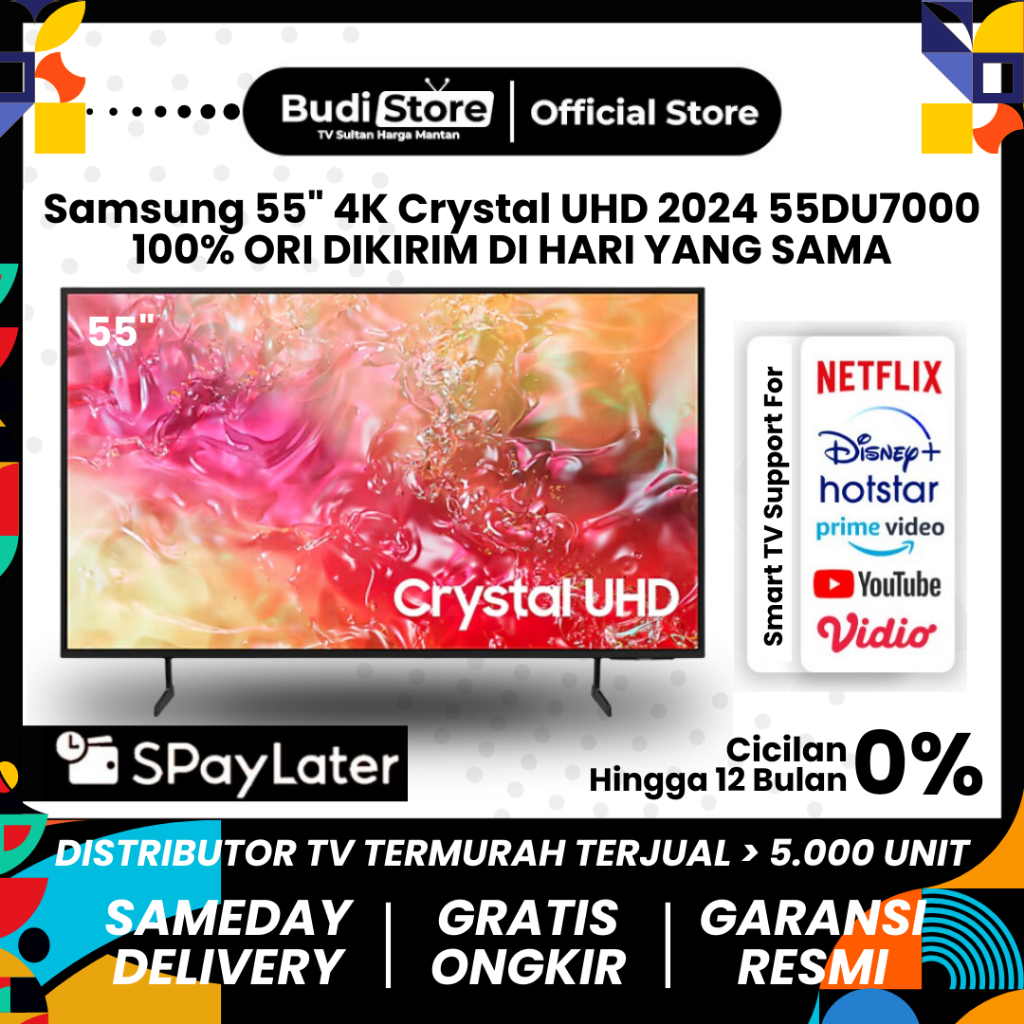 Jual Samsung 55DU7000 Smart TV 55 inch Samsung 4K UHD Crystal Processor ...