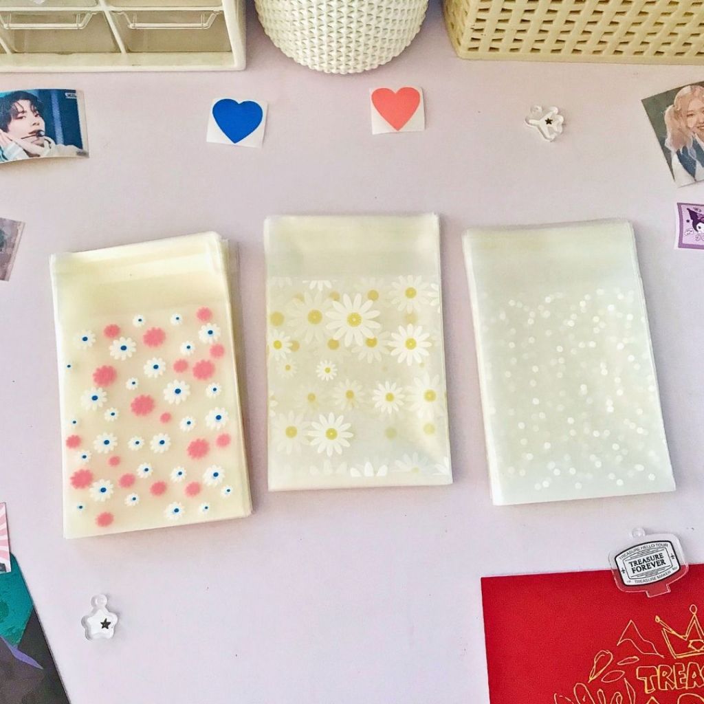 Jual Plastik Packing Cookies Kue Motif Bunga Daisy Bintang Pita Cute ...