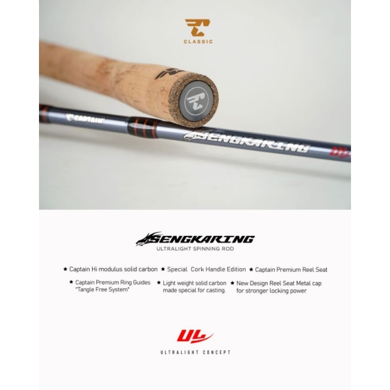 Jual Joran Captain Carbon SENGKARING UL BONUS PAPER CORE, X - Carbon ...