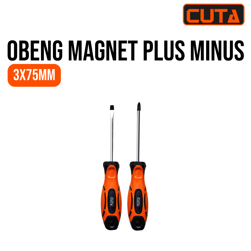 Jual CUTA Obeng Magnet Set 3x75mm Obeng Philips Plus Minus PH SL Obeng ...