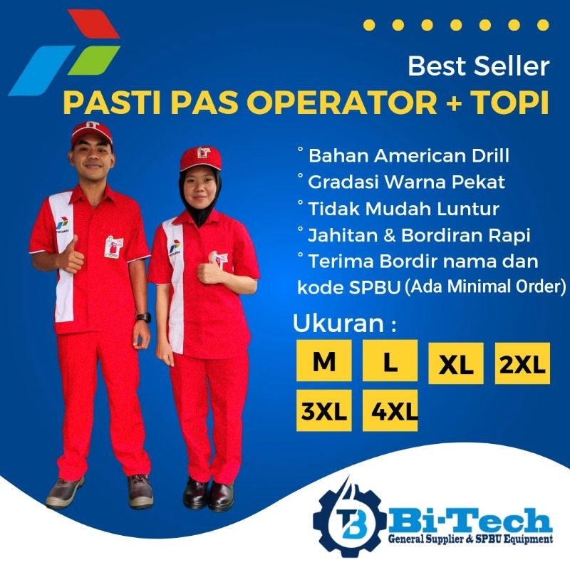 Jual Seragam plus Topi SPBU Pertamina Pasti Pas Plus Topi Seragam ...