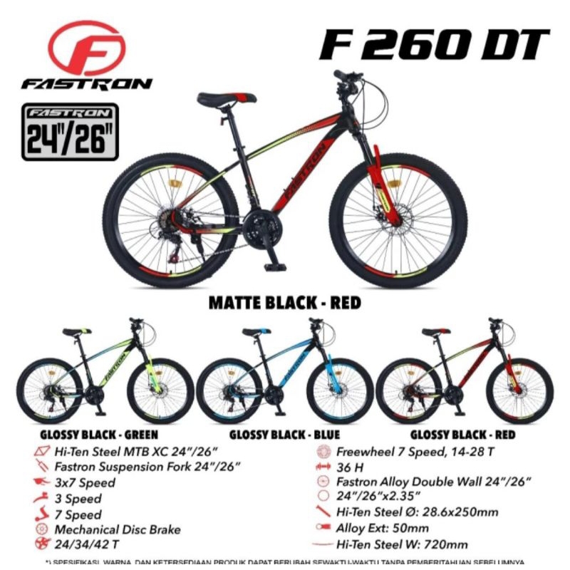 Jual Sepeda Gunung Mtb 24 26 inch FASTRON F260 21 Speed | Shopee Indonesia