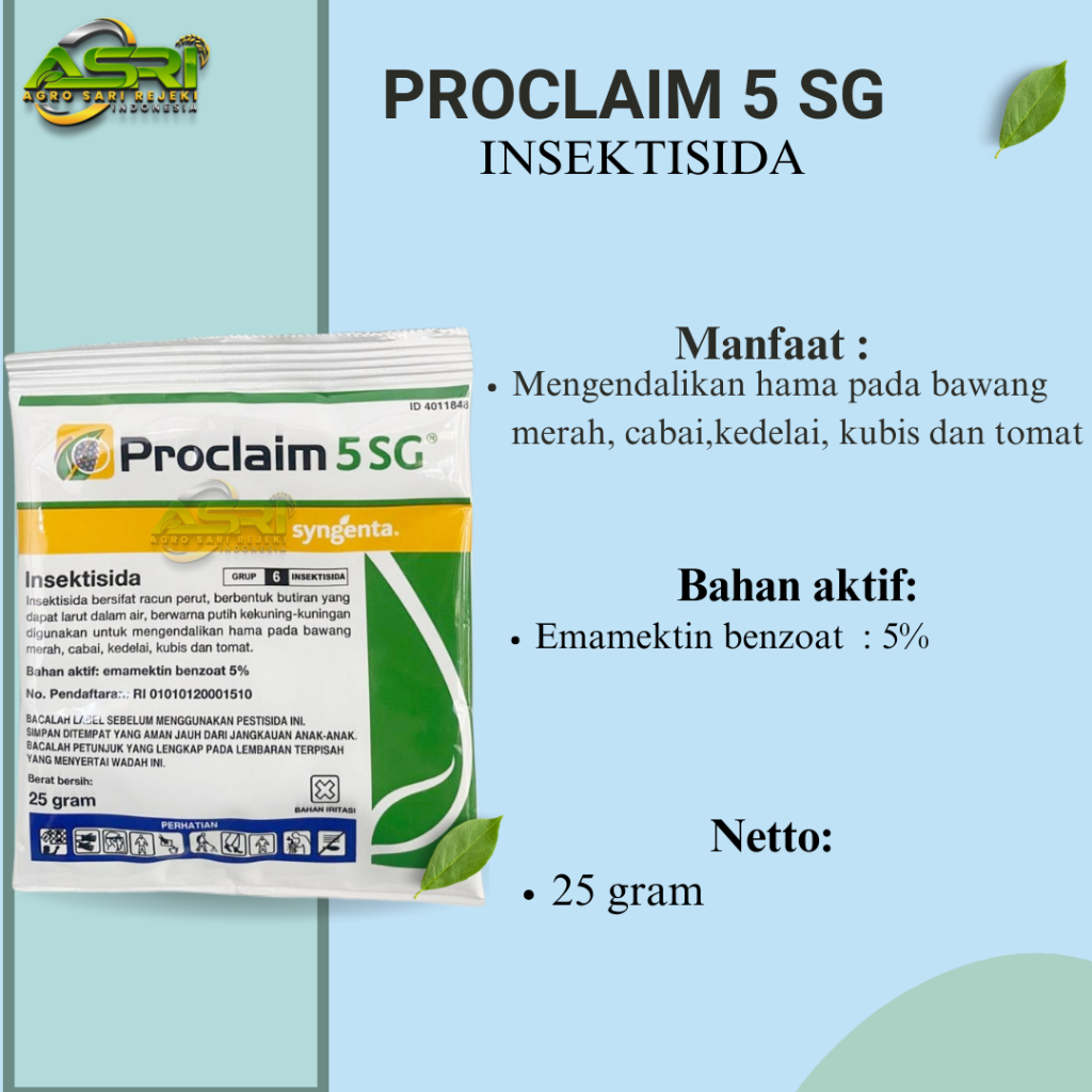 Jual PROCLAIM 5 SG 25 GRAM INSEKTISIDA | Shopee Indonesia