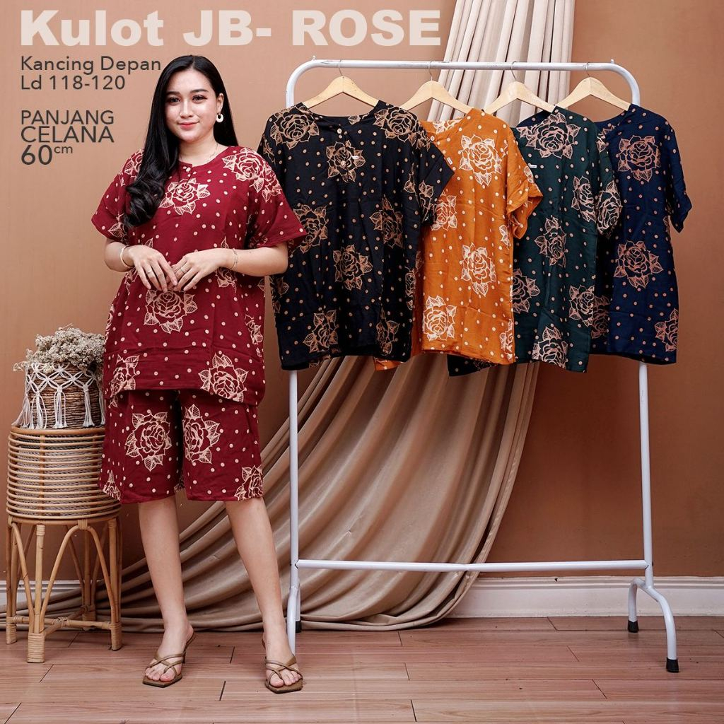 Jual Setelan Kulot/Setelan Wanita Jumbo Batik/Motif Abstrak-Kancing ...