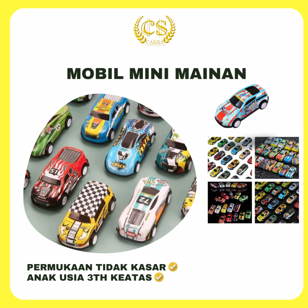 Jual Mobil Mini Mainan Anak Pullback Mix Colorfull Racing Car Besi Mini ...