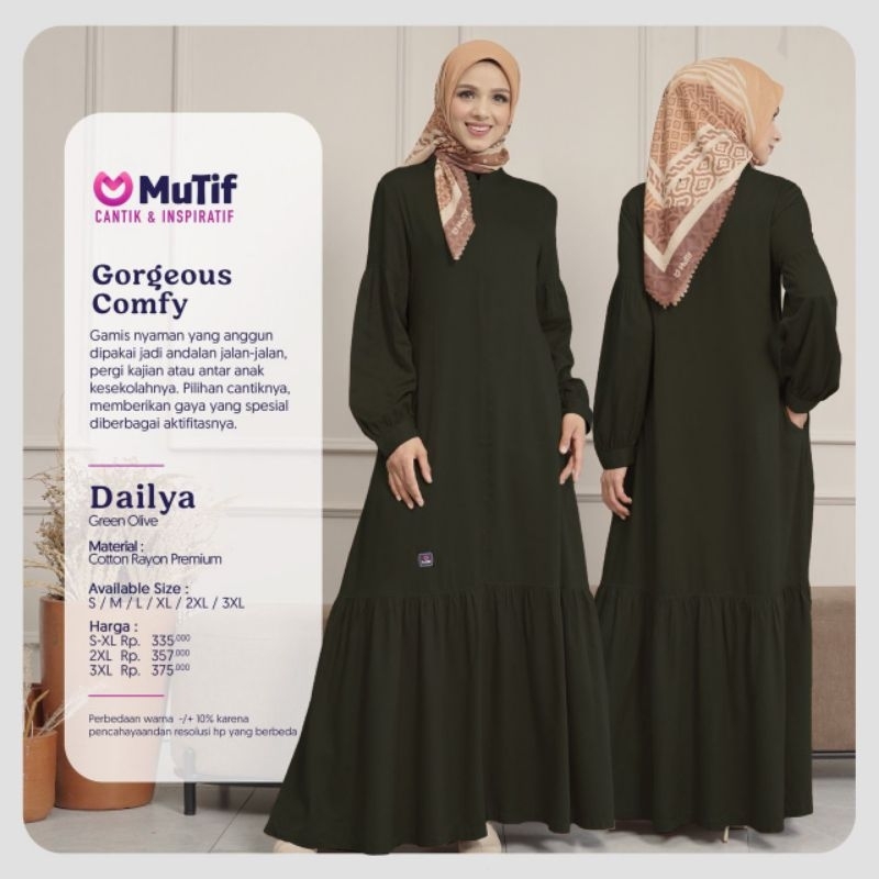 Jual GAMIS DAILYA GREEN OLIVE BY MUTIF | Shopee Indonesia