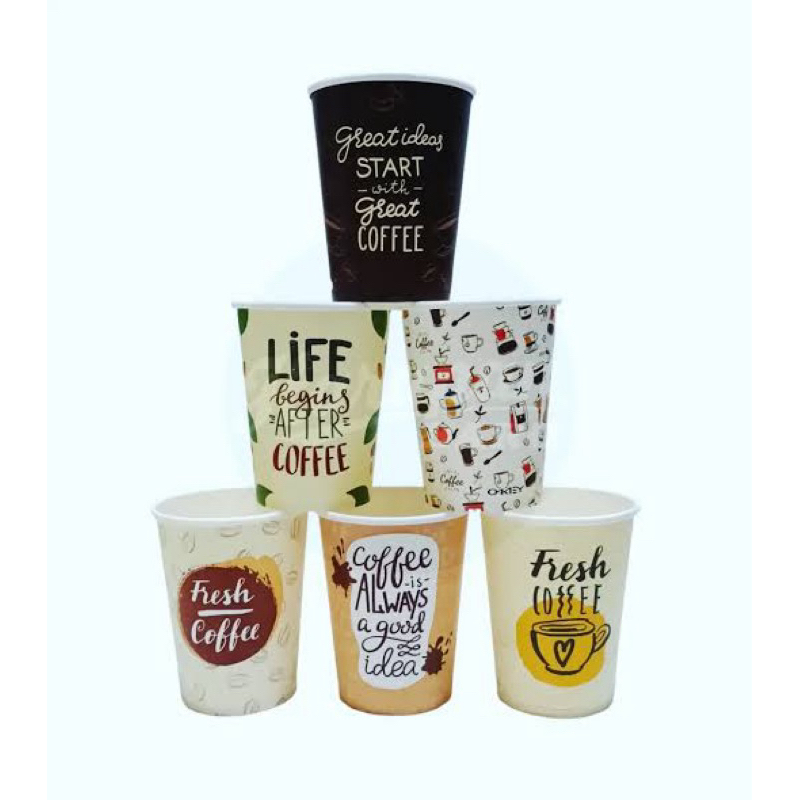 Jual paper cup 8 oz/gelas kertas/gelas kopi (50 pcs) | Shopee Indonesia