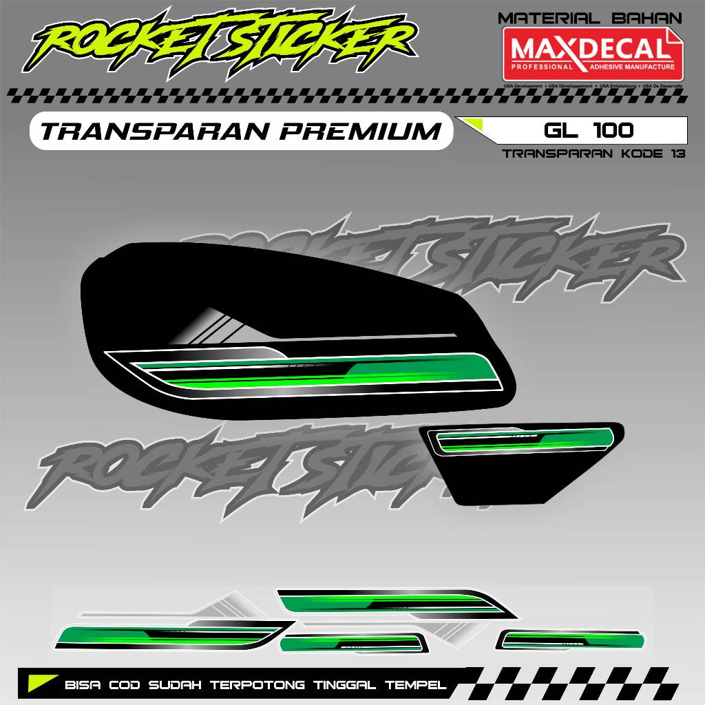 Jual Striping GL 100 Variasi Stiker GL 100 UV TRANSPARAN KODE 13 BAHAN ...