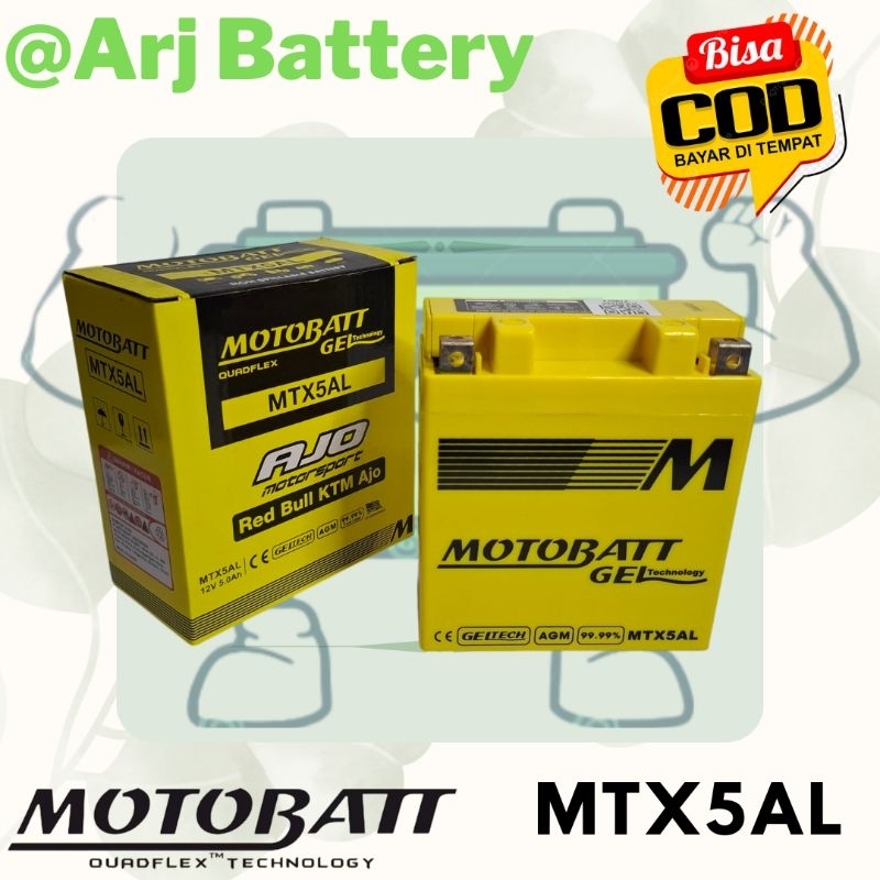 Jual Aki Motor Mio Sporty, Vega zr, Mio Smail, Jupiter z burhan.MOTOBATT MTX5AL GEL Aki Kering ...