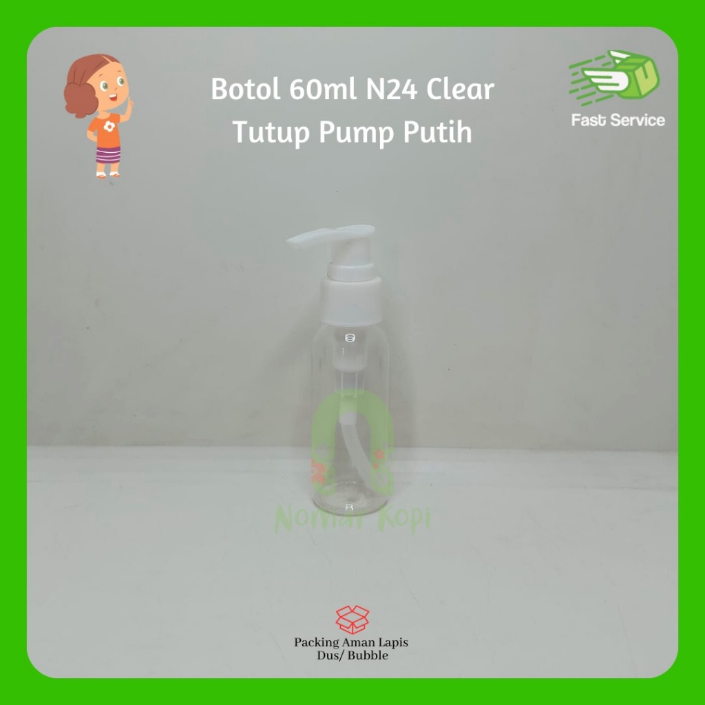 Jual Botol 60ml BR dan RF Tutup Pump Neck 24 | Shopee Indonesia