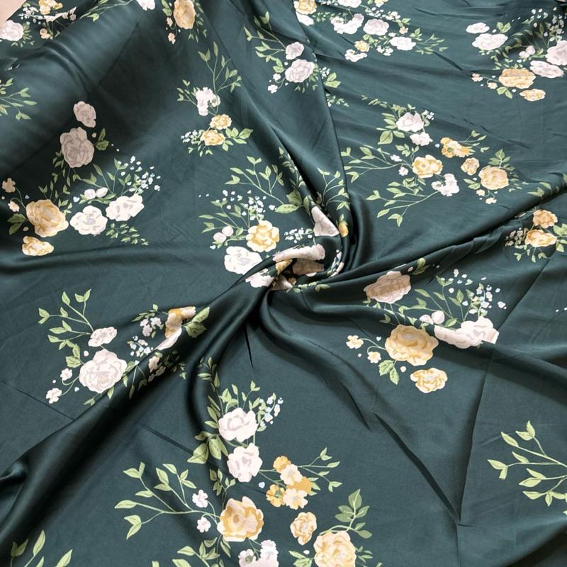 Jual KAIN SATIN SILK MOTIF PREMIUM - lq - kain satin motif kembang ...